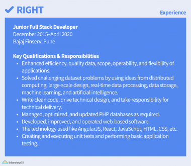 Full Stack Developer Resume With Example [2023] - InterviewBit