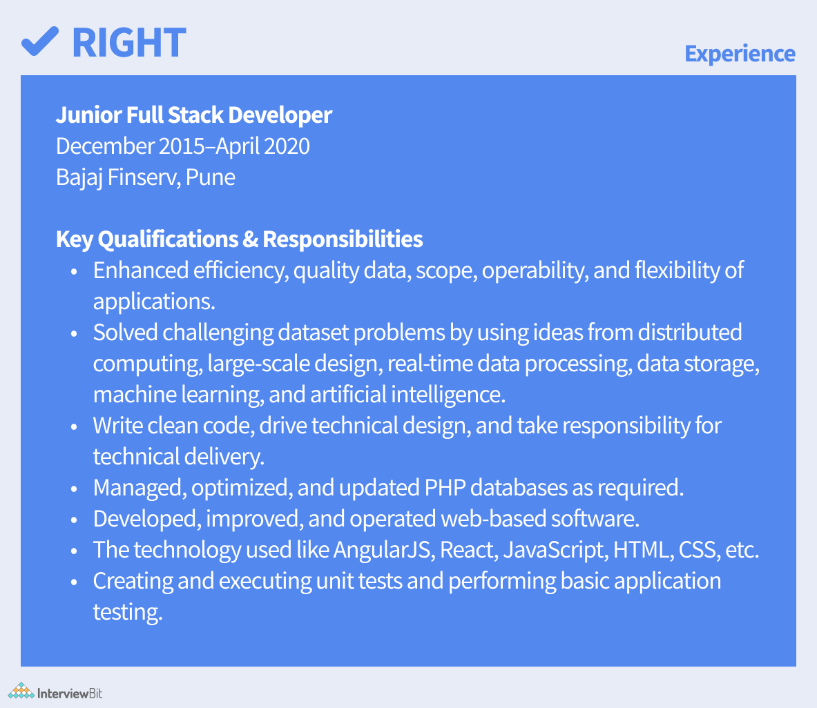 Full Stack Developer Resume With Example [2023] - InterviewBit