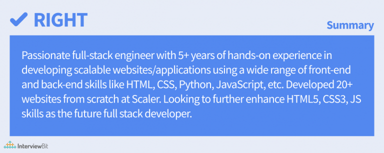 Full Stack Developer Resume With Example [2023] - InterviewBit
