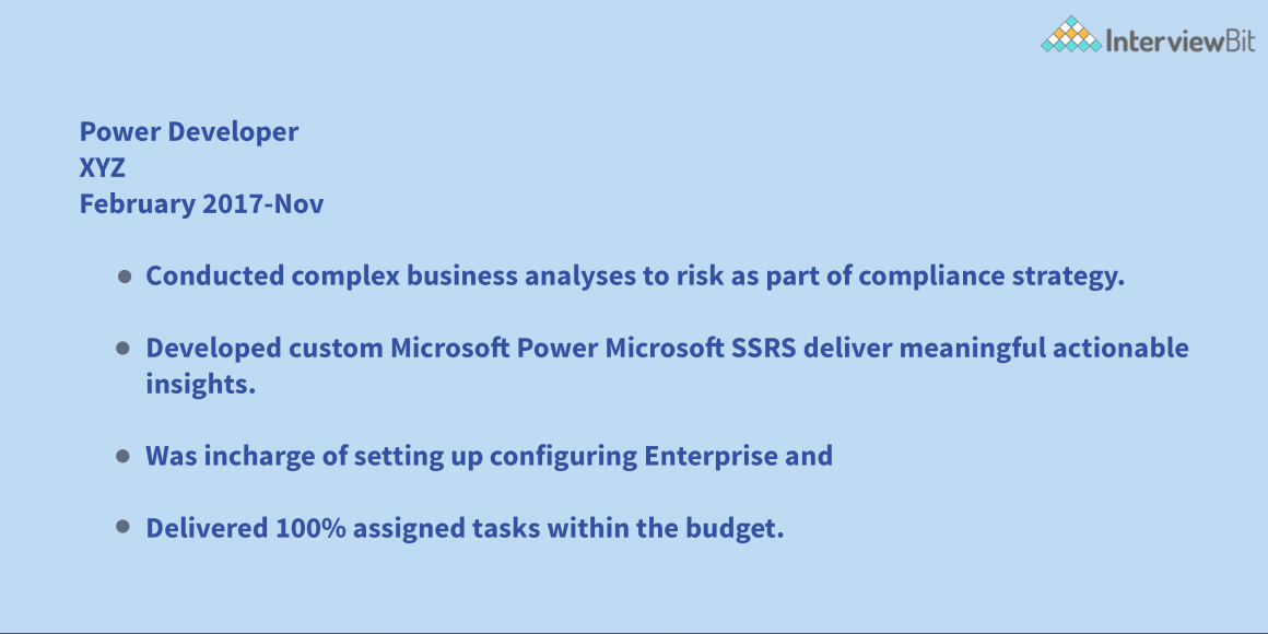 Power BI Resume: Full Guide and Sample [2023] - InterviewBit