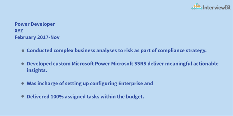 Power BI Resume: Full Guide and Sample [2023] - InterviewBit