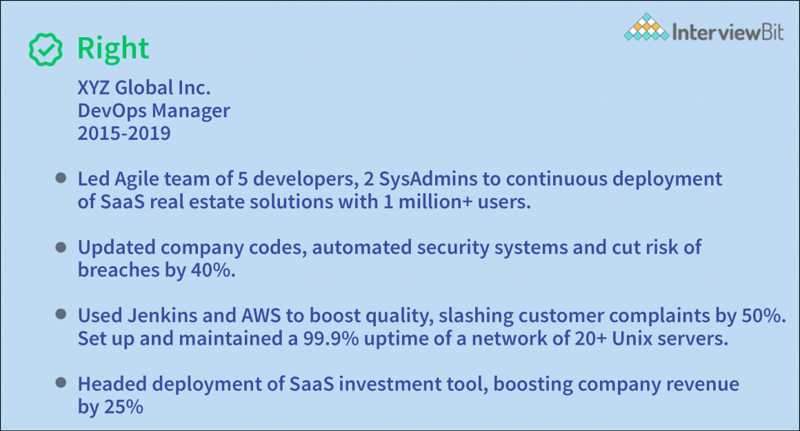 DevOps Engineer Resume – Full Guide and Example - InterviewBit