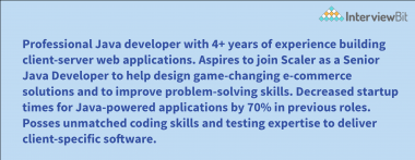 Java Developer Resume - Full Guide and Example - InterviewBit